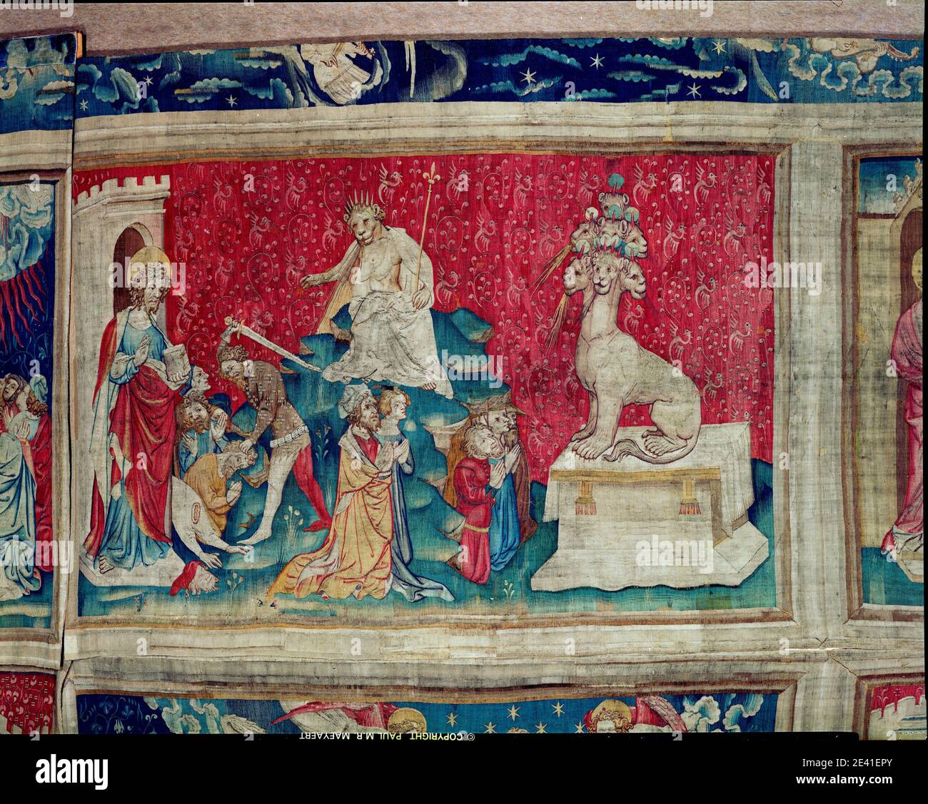 La Tenture de l'Apocalypse d'Angers, L'adoration de l'image de la Bête ...