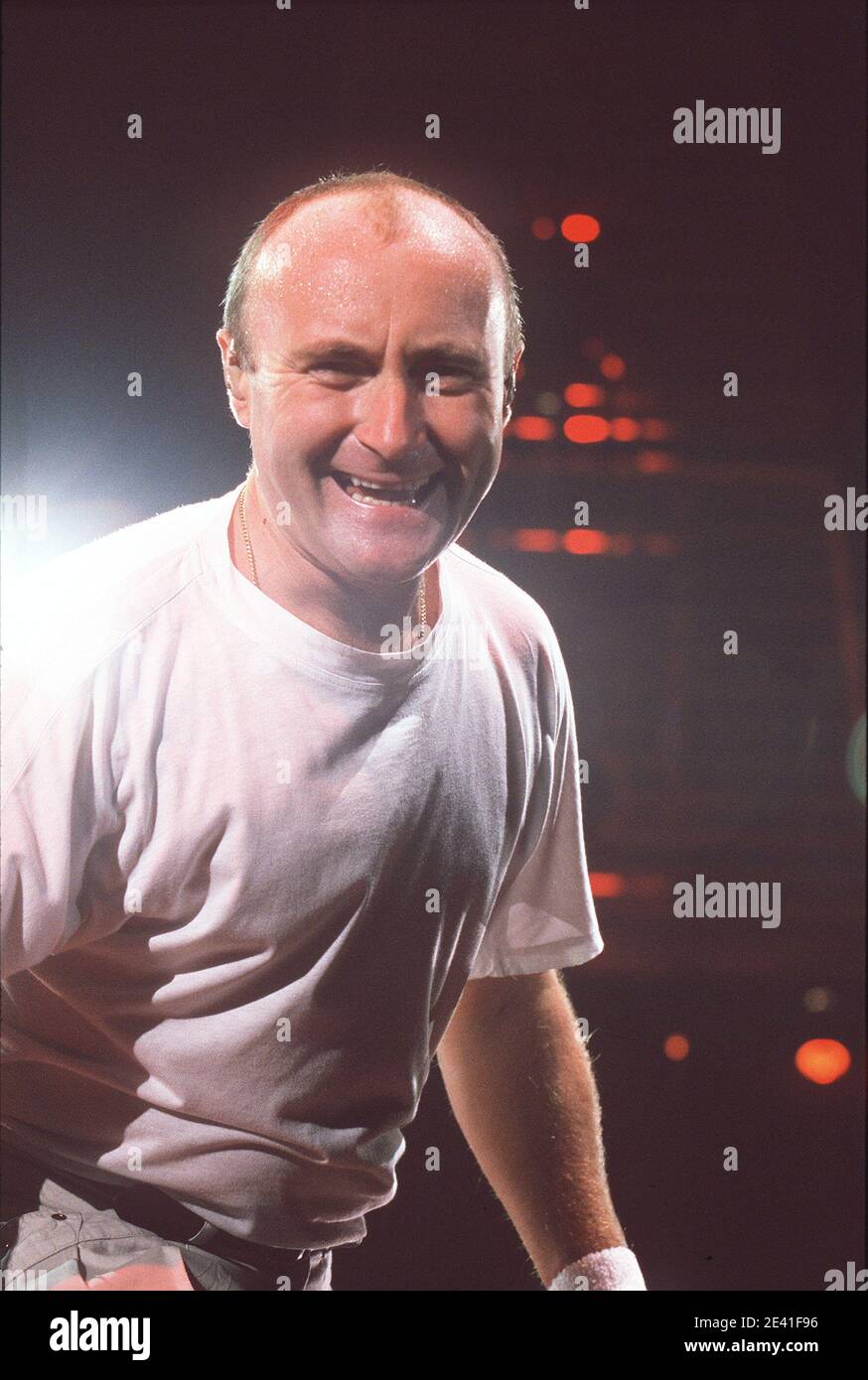 Phil Collins in concert in the round at the Birmingham NEC, Birmingham ...