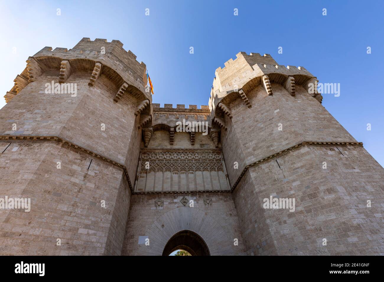 Torres De Serranos, The Towers Of The City Gate In The Old Town Of ...