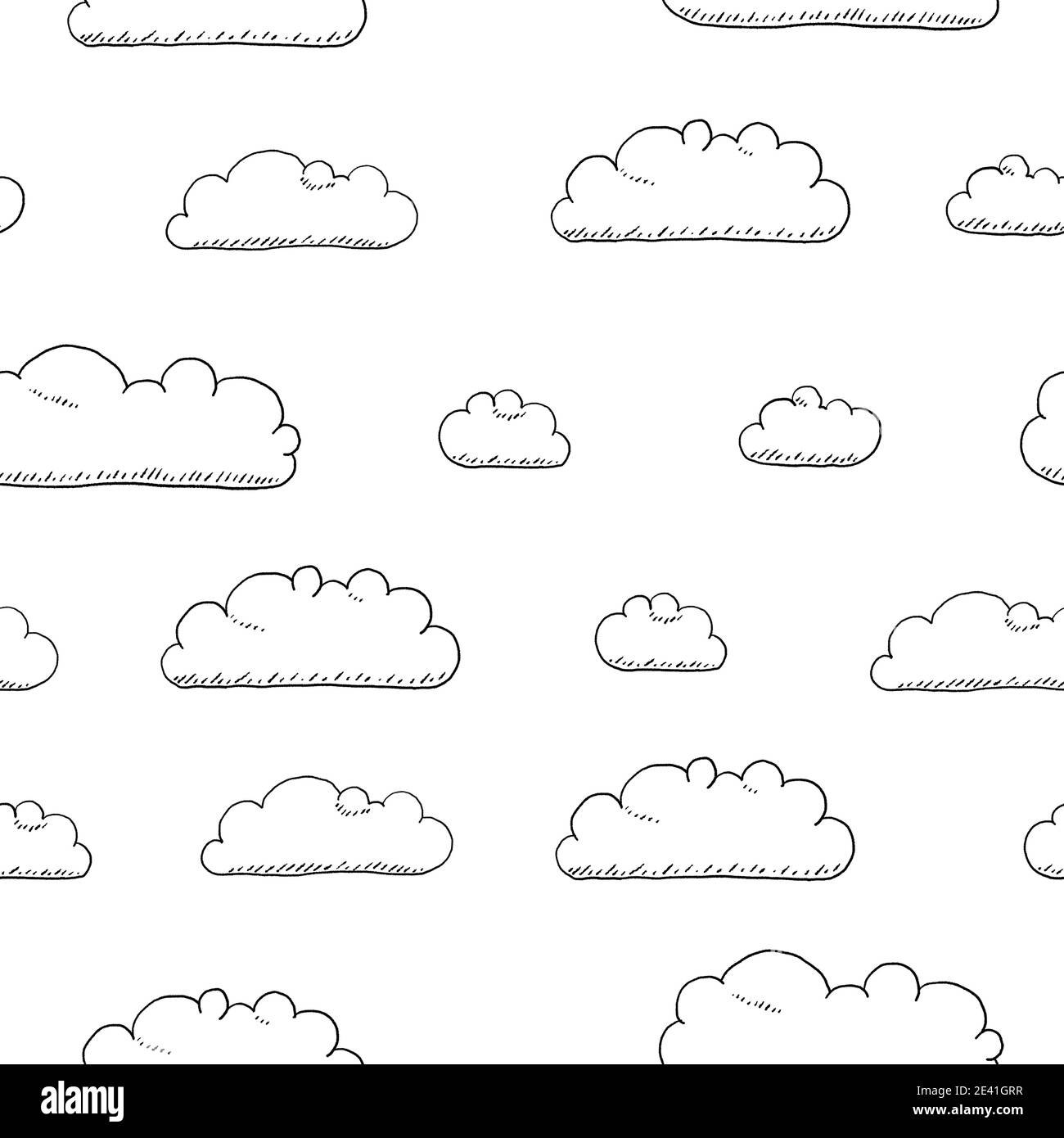 Cartoon seamless vector clouds texture. Seamless fluffy clouds textile ...