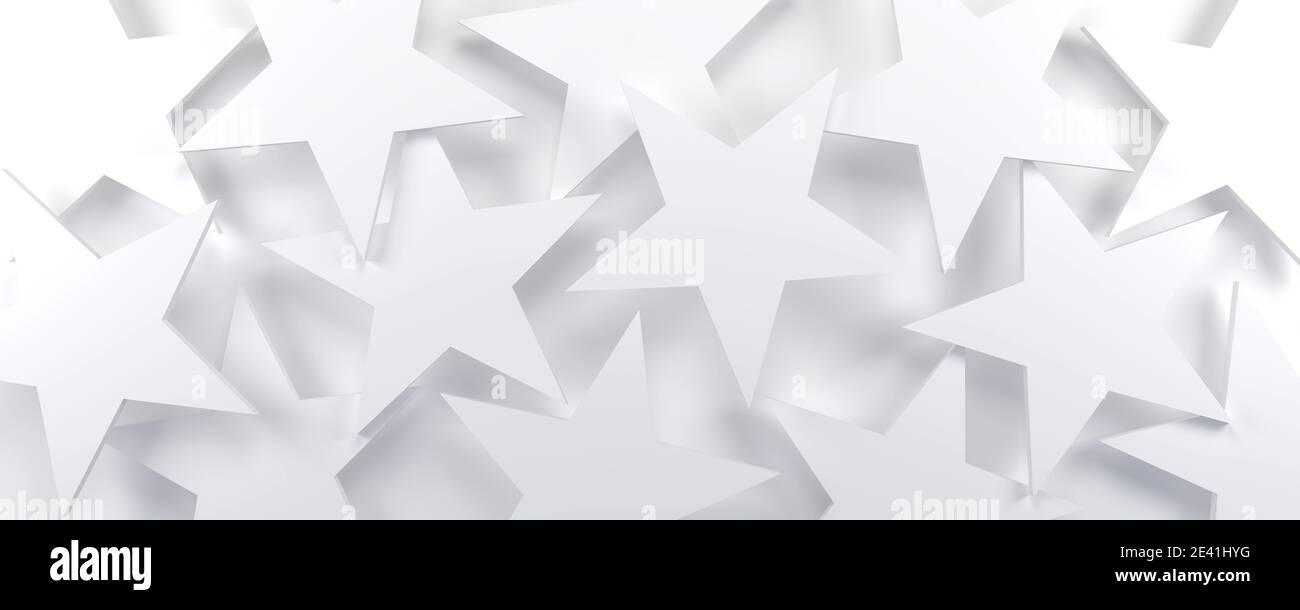 White geometric 3d stars background. 3d render Stock Photo - Alamy