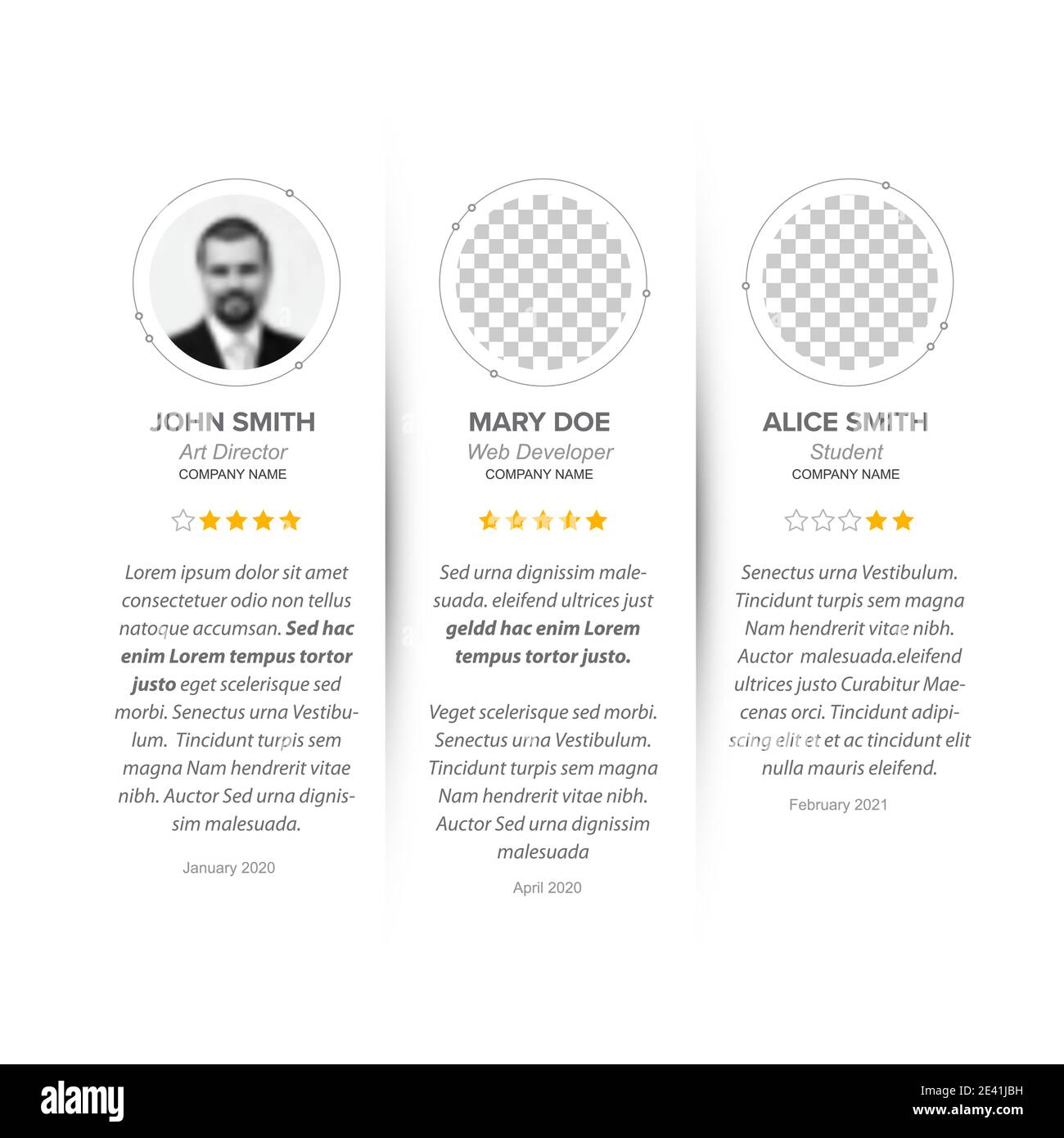 Review section layout Cut Out Stock Images & Pictures - Alamy