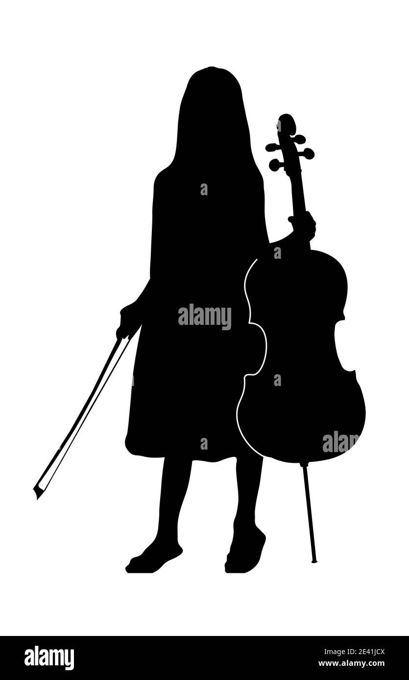 Cello Player Silhouette