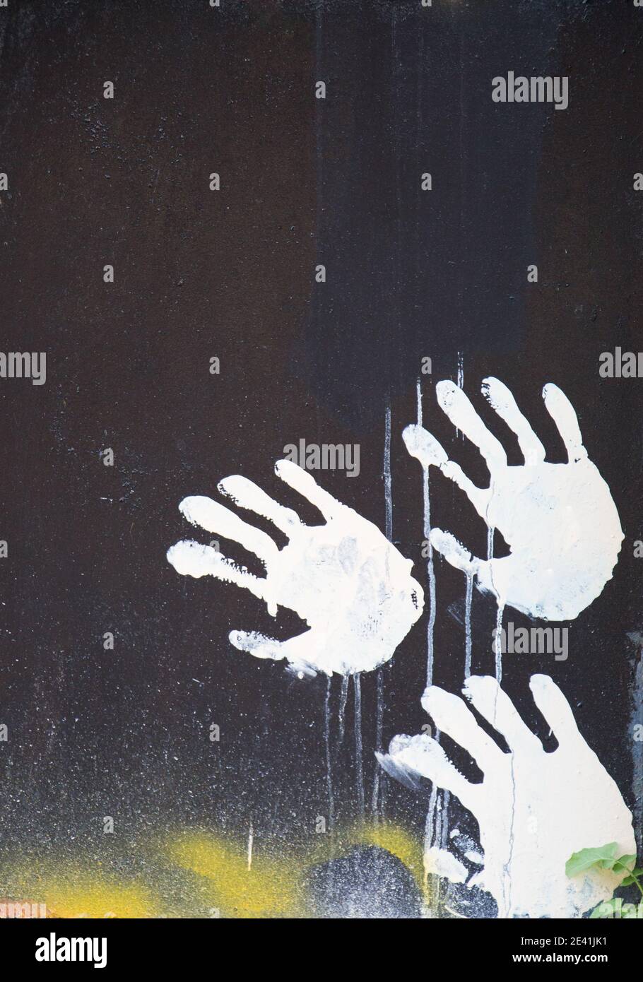 Texture white wall with handprints hi-res stock photography and images ...