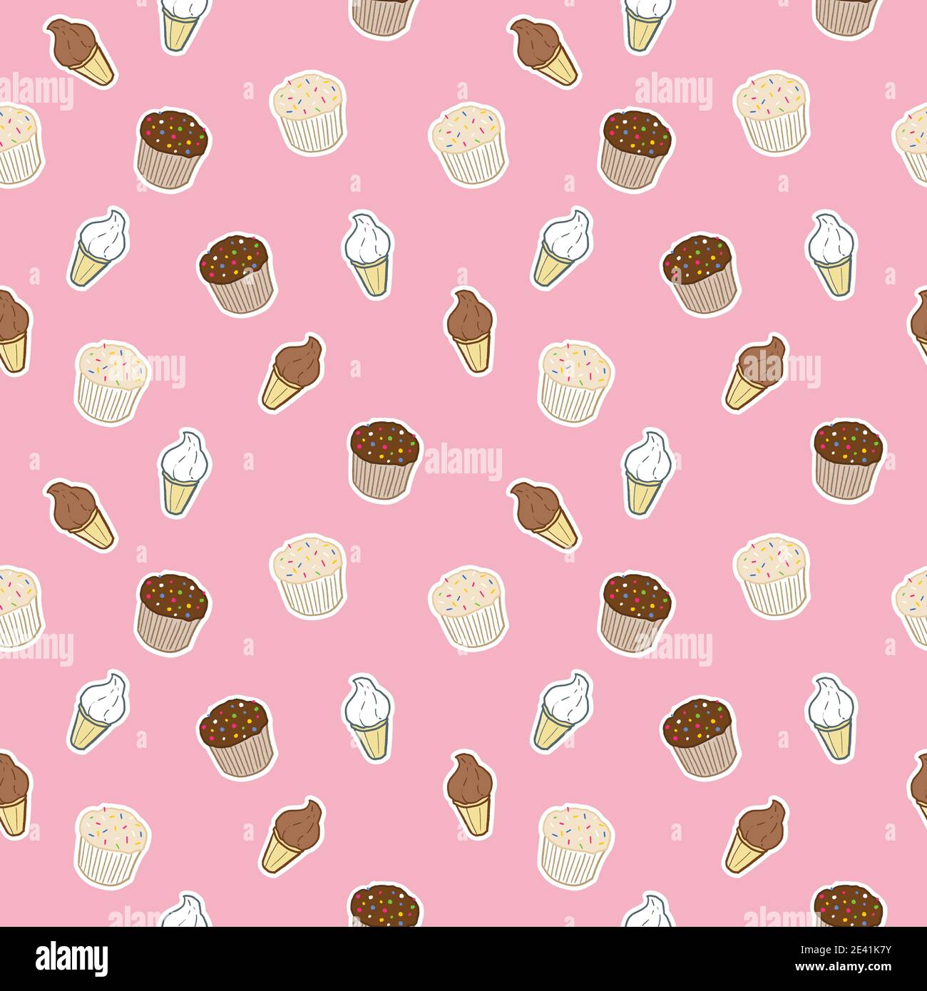Ice cream cone cupcakes Stock Vector Images - Alamy