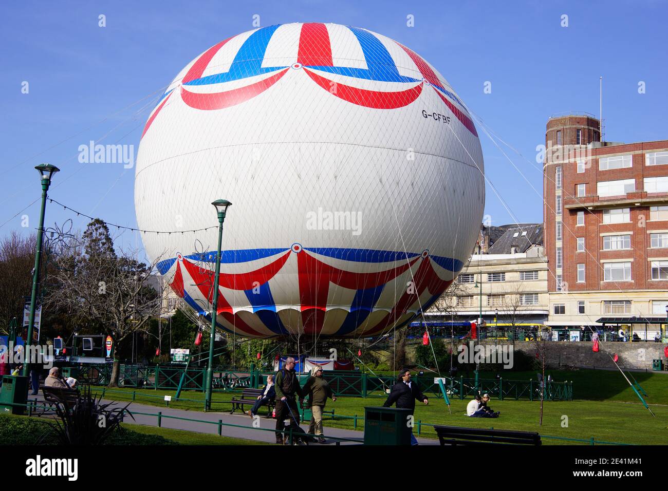 the Bournemouth Eye tethered air balloon in Bournemouth gardens , which ...