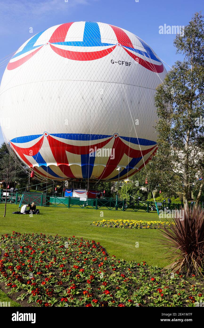 the Bournemouth Eye tethered air balloon in Bournemouth gardens , which ...