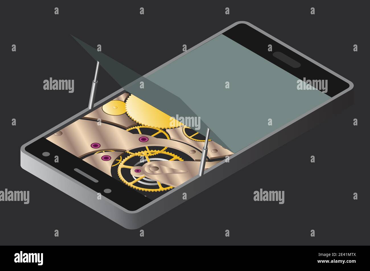 Mobile applications technology isometric collection. Software ...