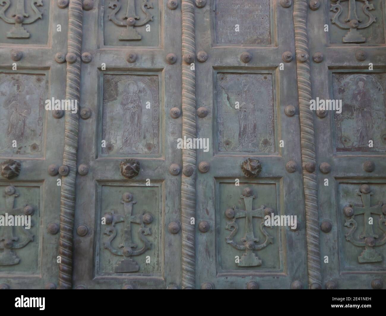 Salerno Cathedral door closeup photo Stock Photo - Alamy