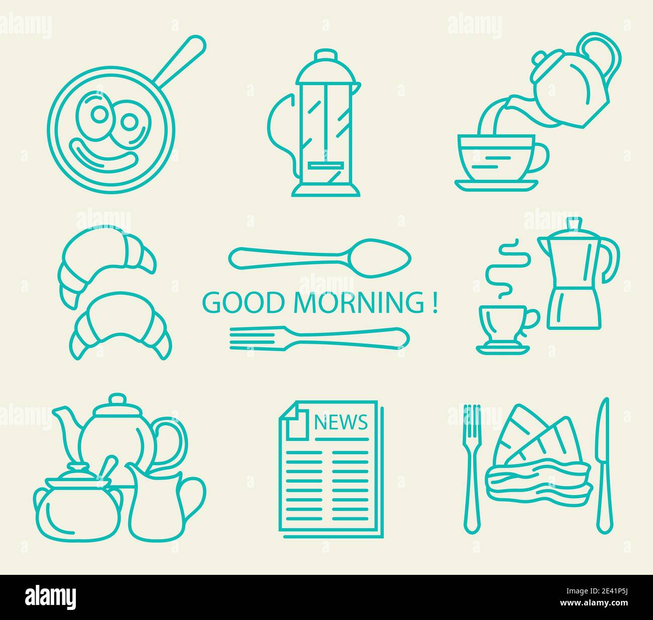 Fried bacon icon flat Stock Vector Images - Alamy