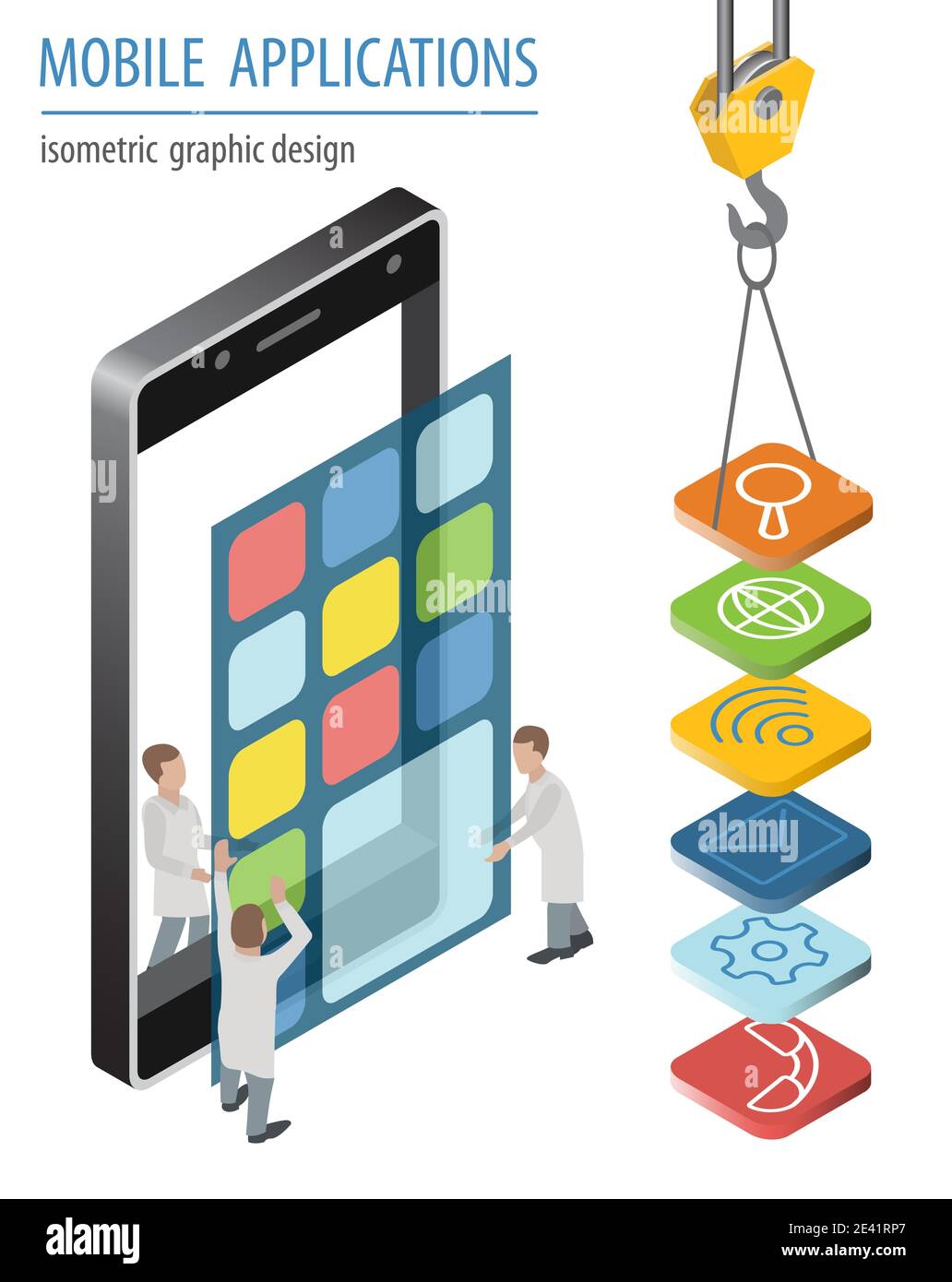 Mobile crane isometric hi-res stock photography and images - Alamy