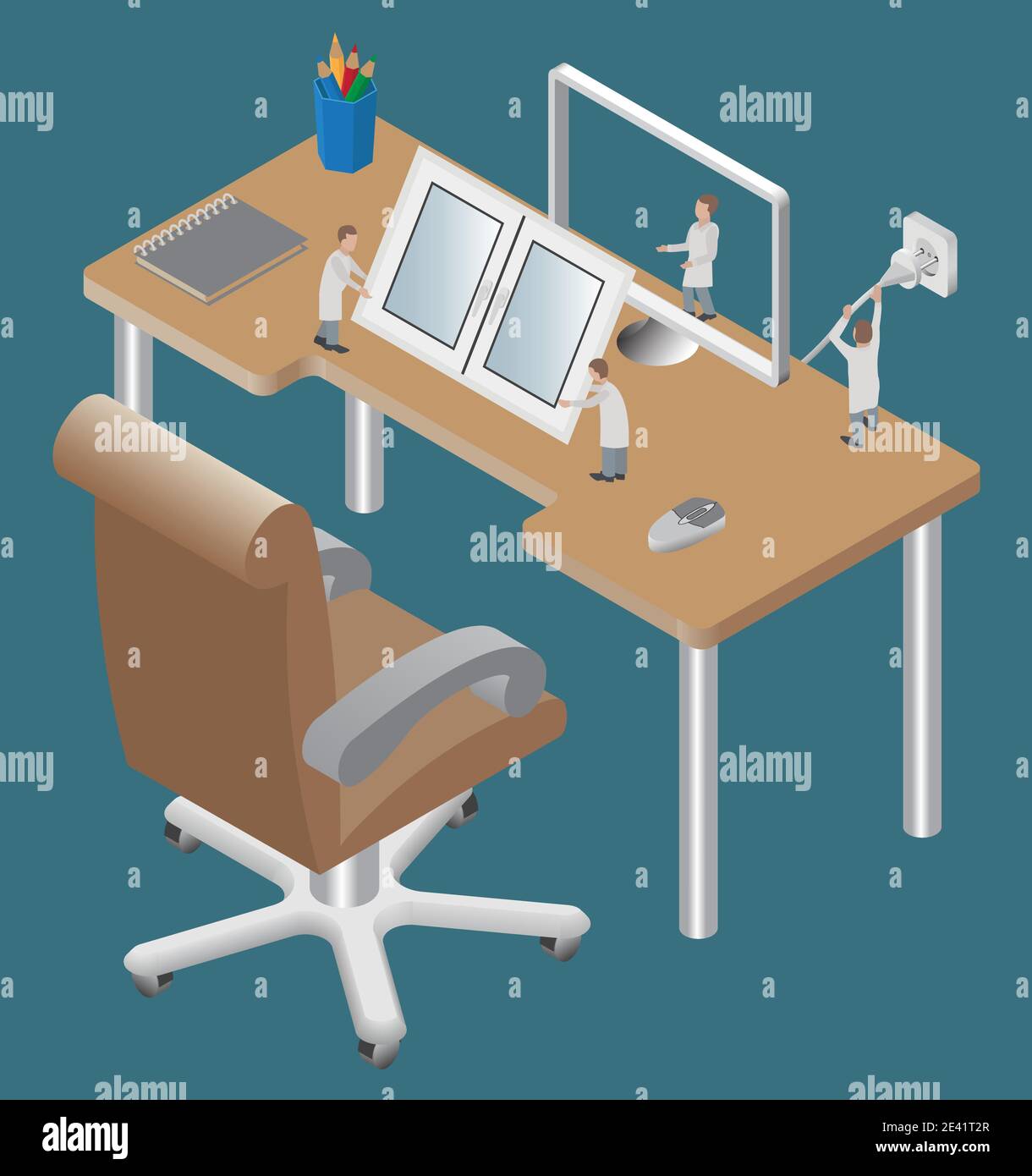 Computer technology isometric collection. Software development and ...