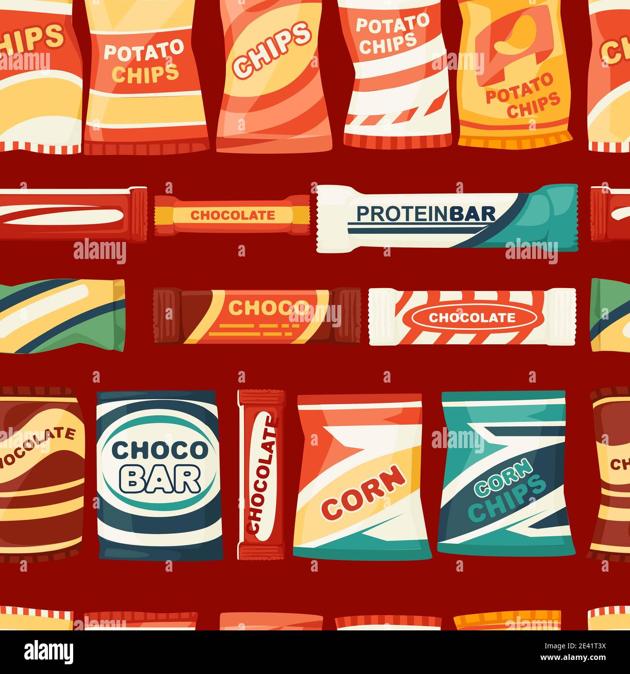 Candy junk food snacks chocolate bars Stock Vector Images - Alamy