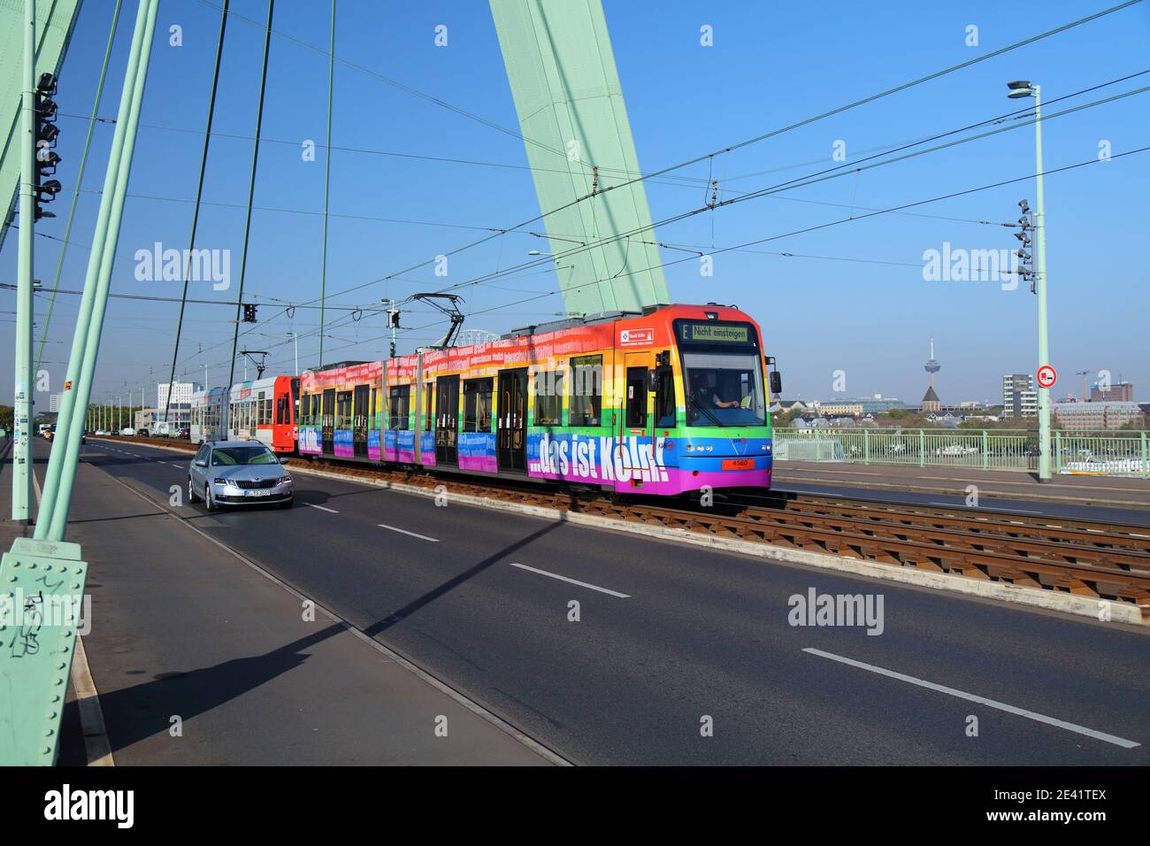 COLOGNE, GERMANY - SEPTEMBER 21, 2020: Public transportation electric ...