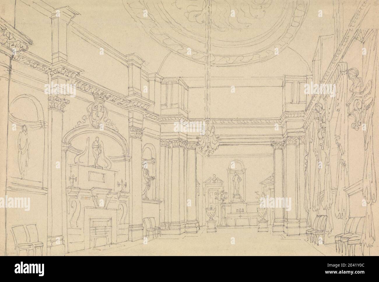 Charles Hamilton Smith, 1776â€“1859, Belgian, Hall, Easton Neston ...