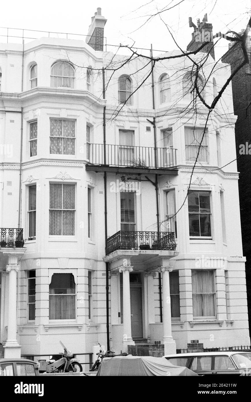 UK, West London, Notting Hill, 1973. Rundown & dilapidated large four ...
