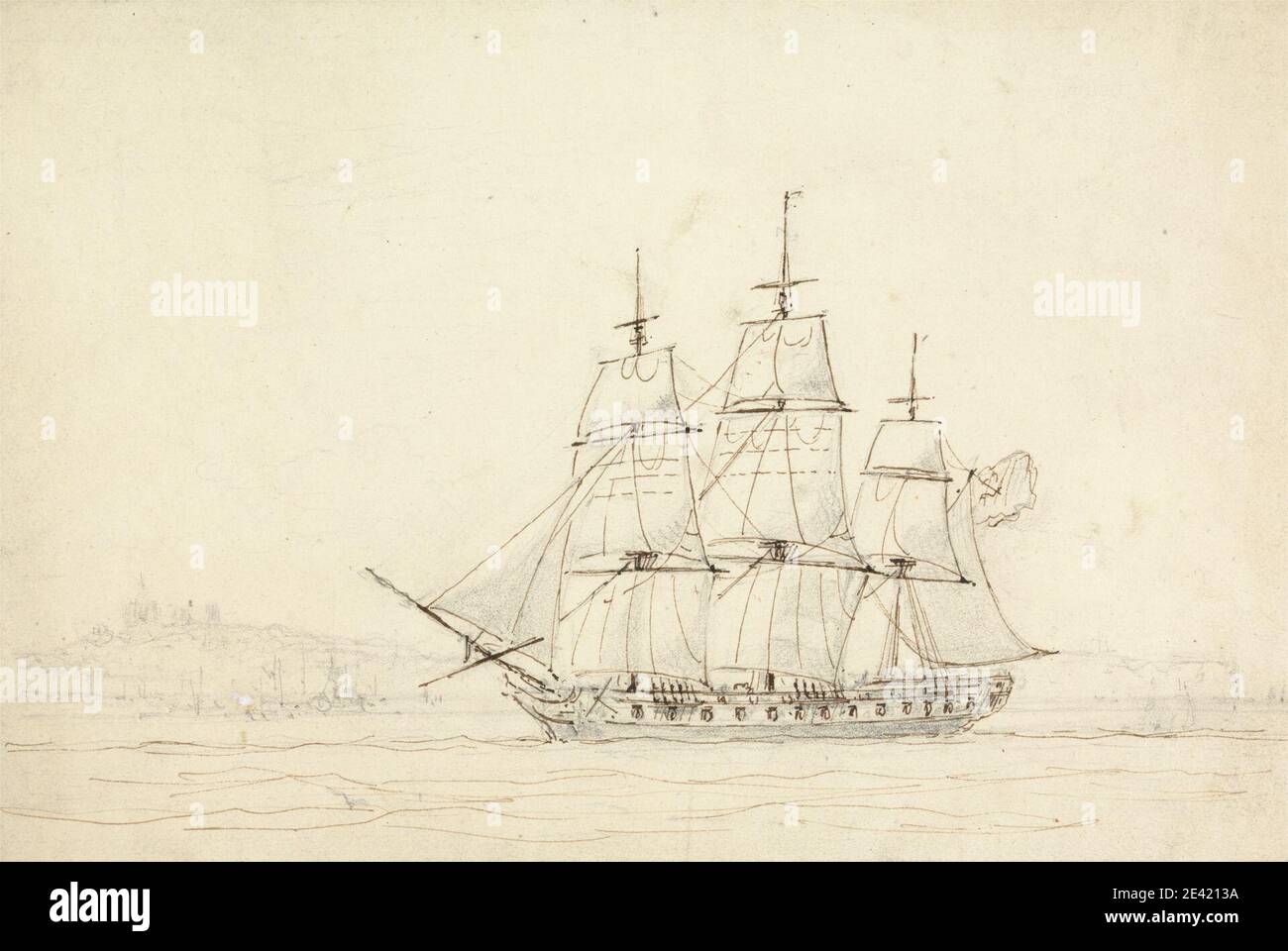 William Daniell, 1769â€“1837, British, Three Masted Ship, undated ...