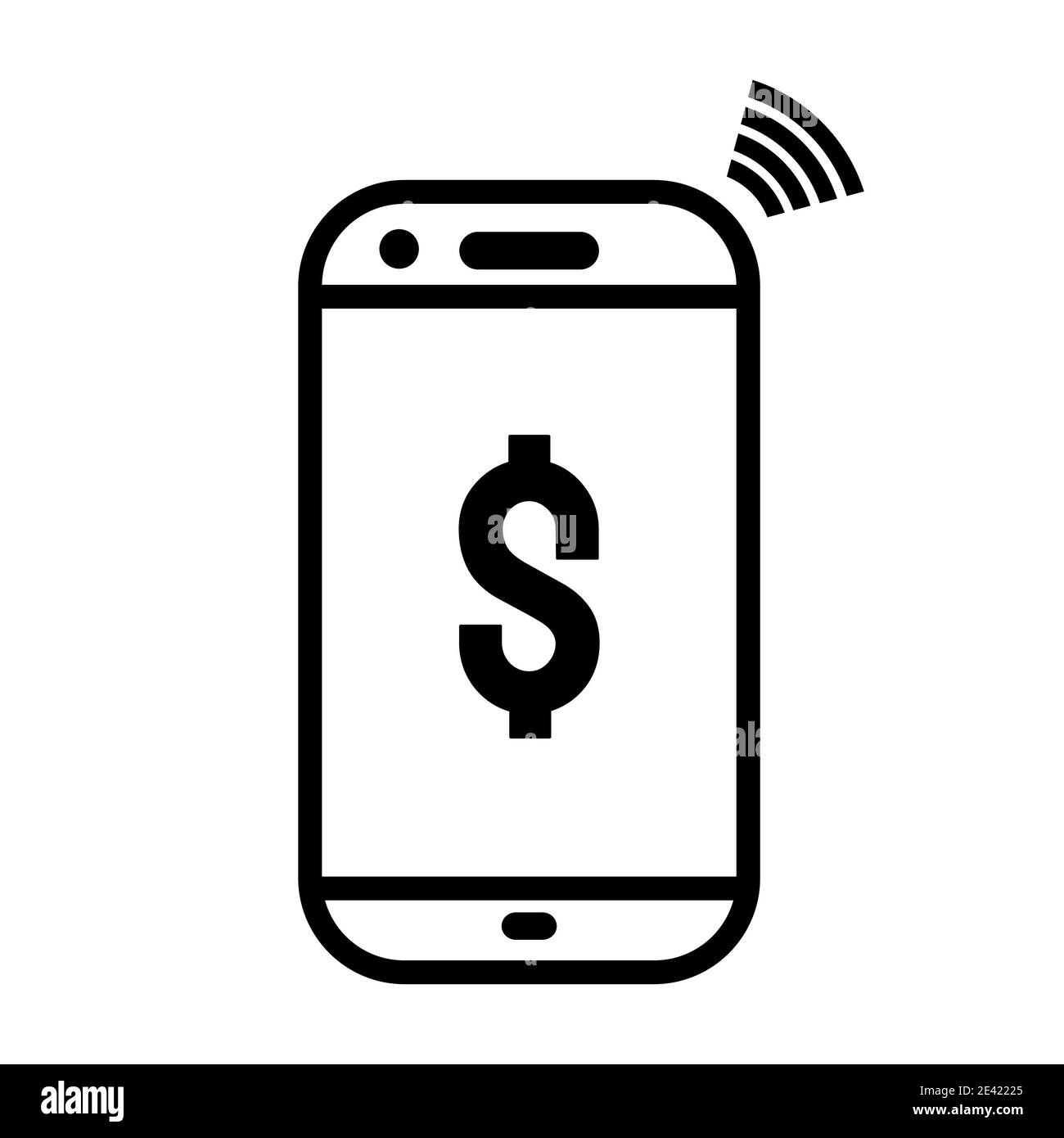 Phone contactless payment symbol. NFC (Near Field Communication) mobile ...