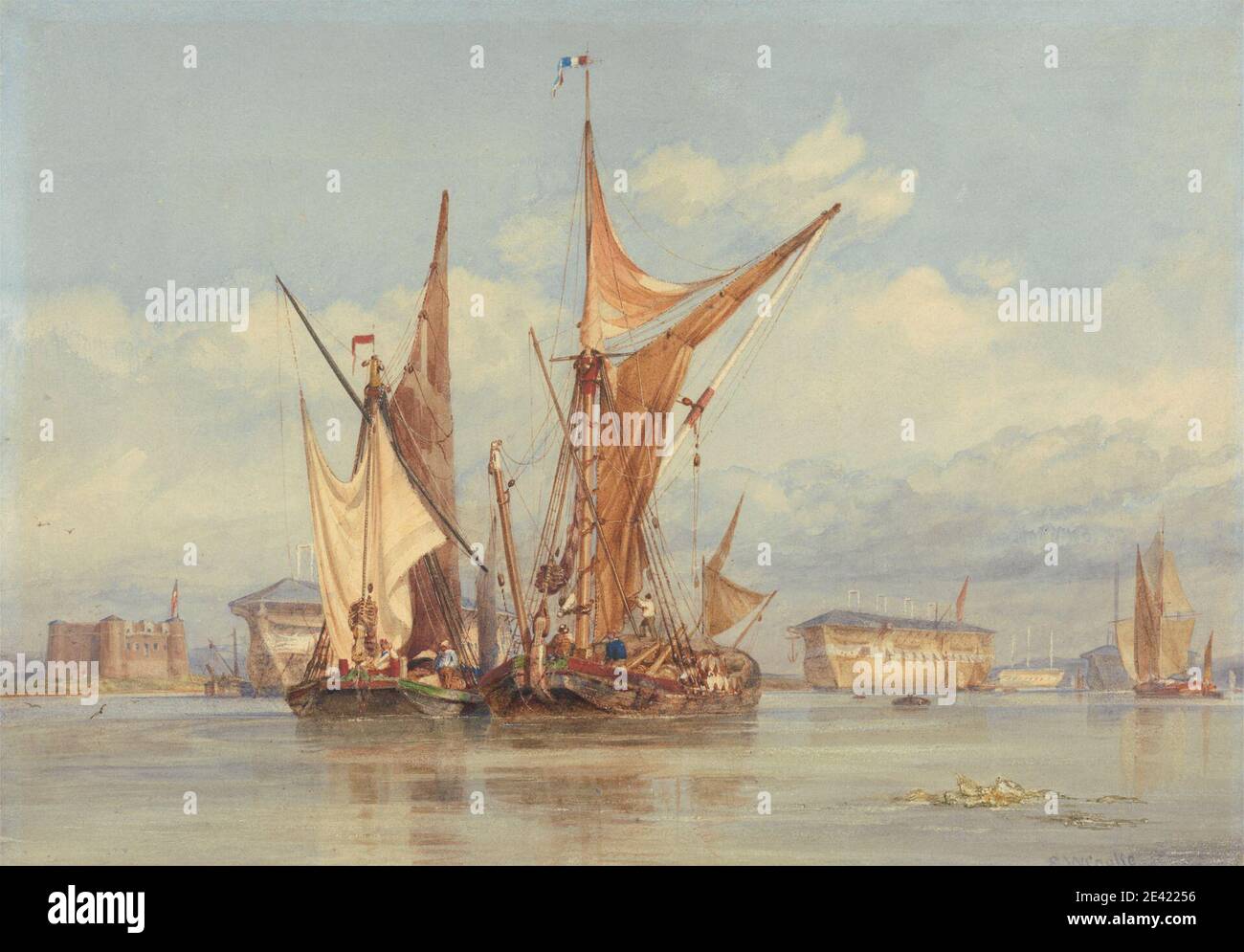 Edward William Cooke, 1811â€“1880, British, Bomb Proof Battery near ...