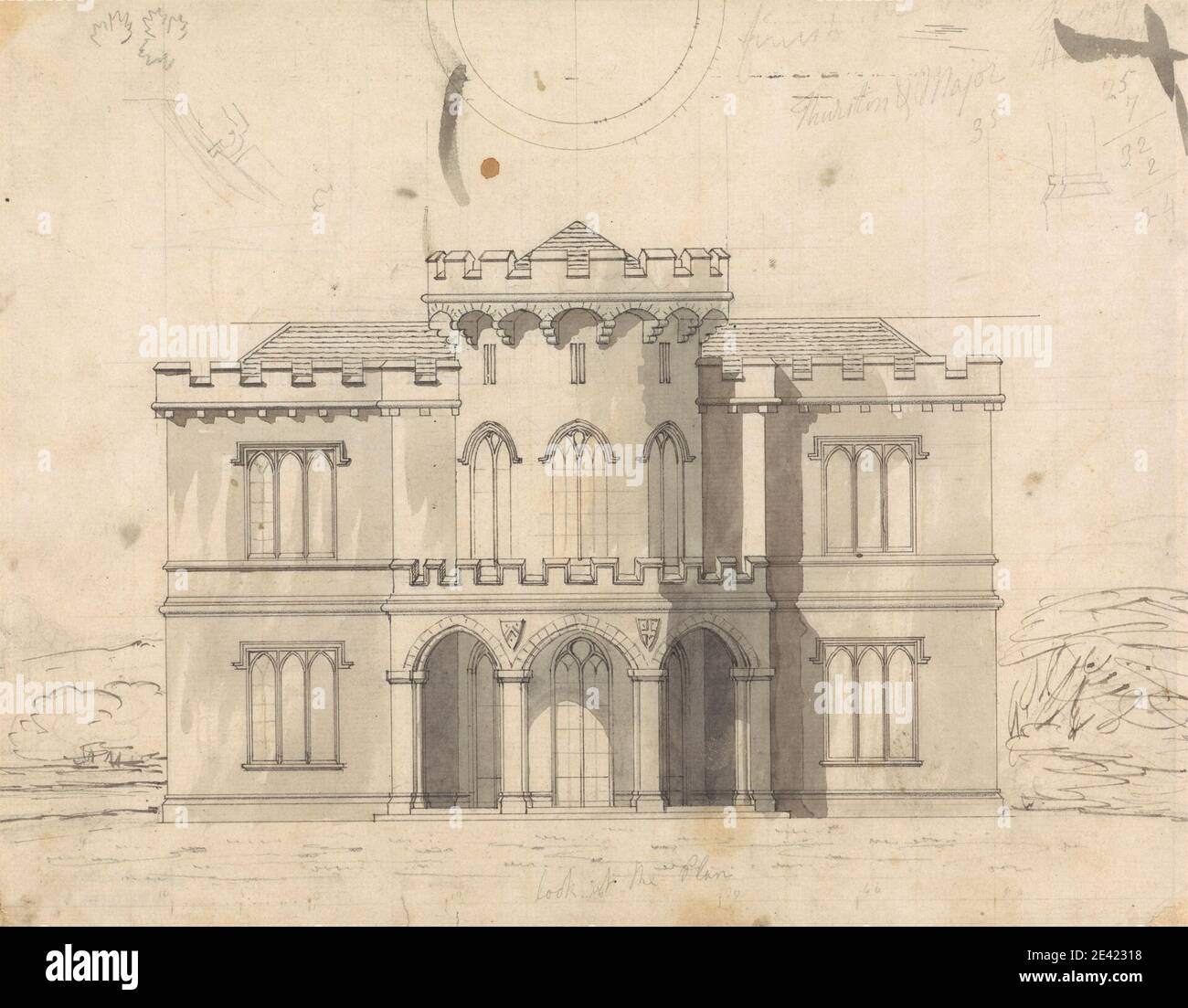 James Malton, 1761â€“1803, British, Preparatory drawing for Design 10 ...