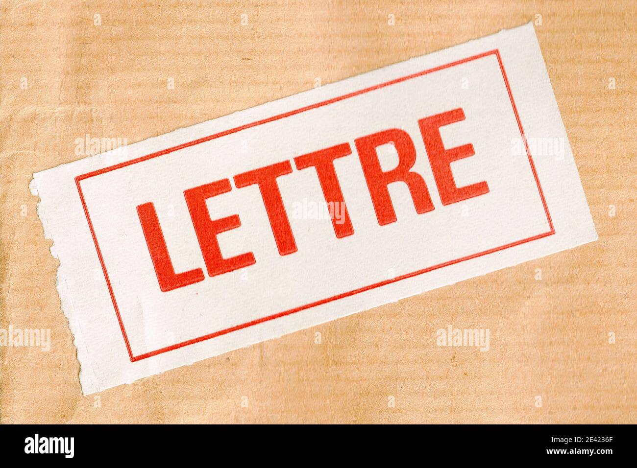 Letter, sticker on an envelope, France Stock Photo - Alamy