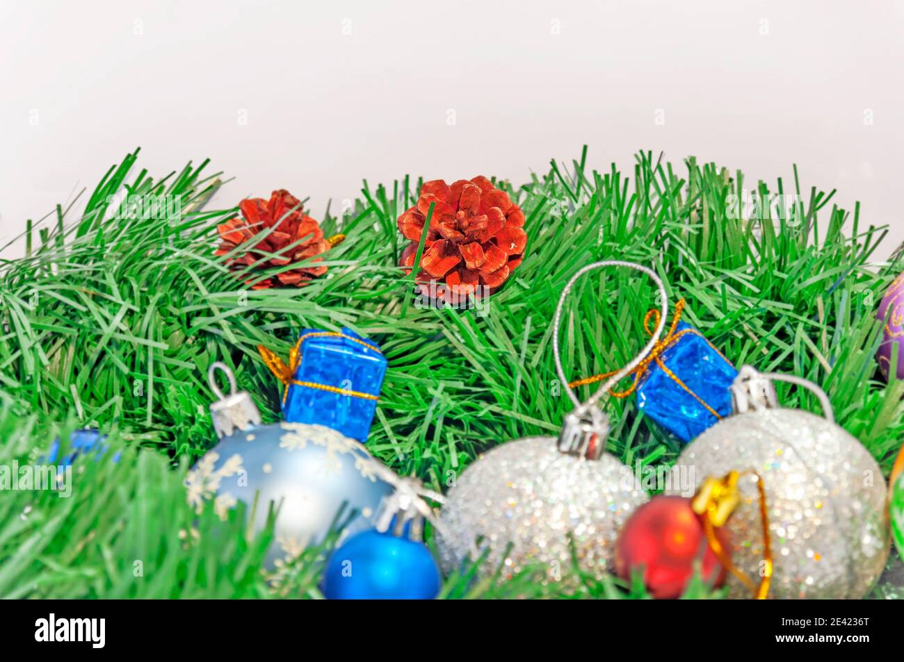 Merry Christmas and happy new year greeting postcard decoration Stock ...