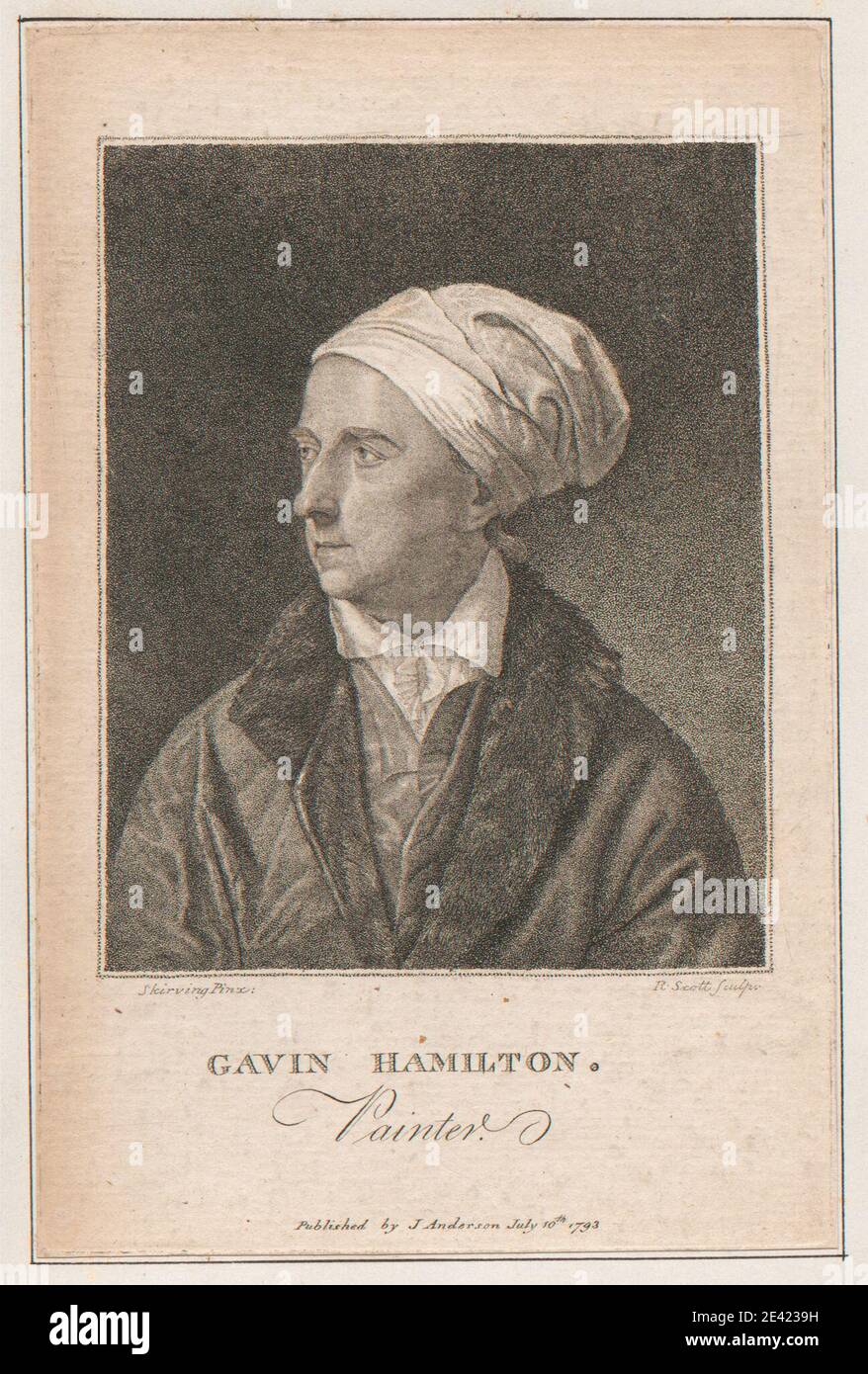 Robert Scott, 1771â€“1841, British, Gavin Hamilton. Engraving Stock ...