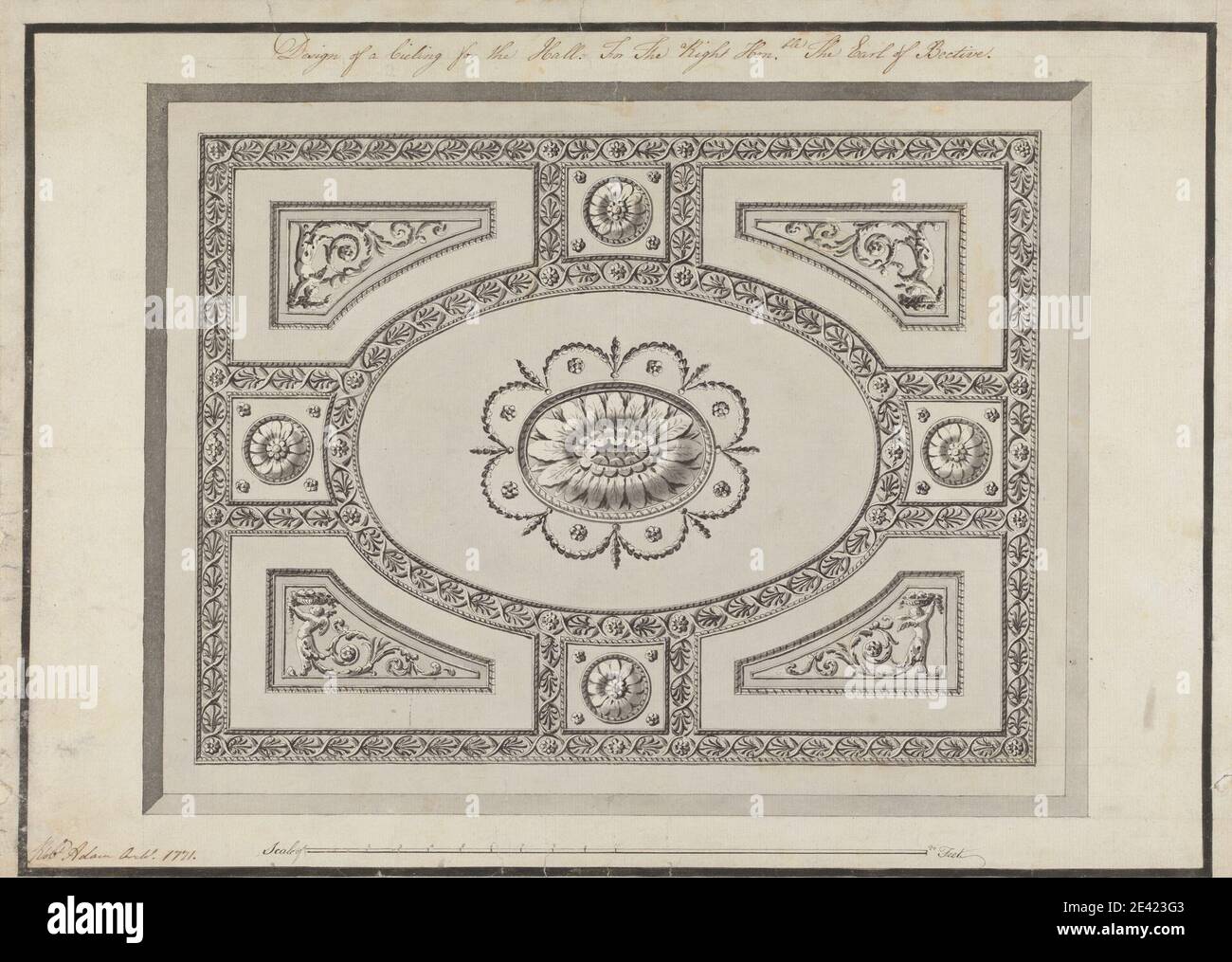 Robert Adam, 1728â€“1792, British, Headfort House, Ireland: Ceiling of ...