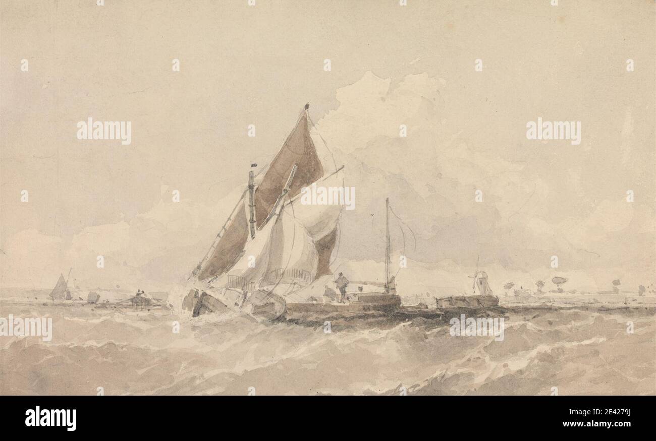 George Chambers, 1803â€“1840, British, Sailing Barges and Boats in a ...