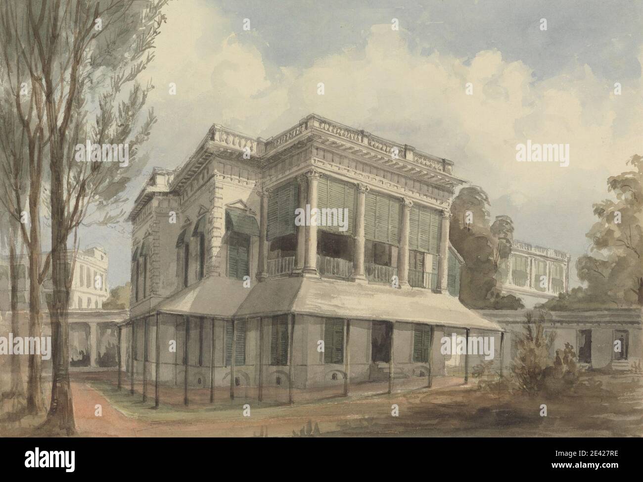 Charles Dyce, active 1848, British, Elysium Row, Calcutta, ca. 1849 ...