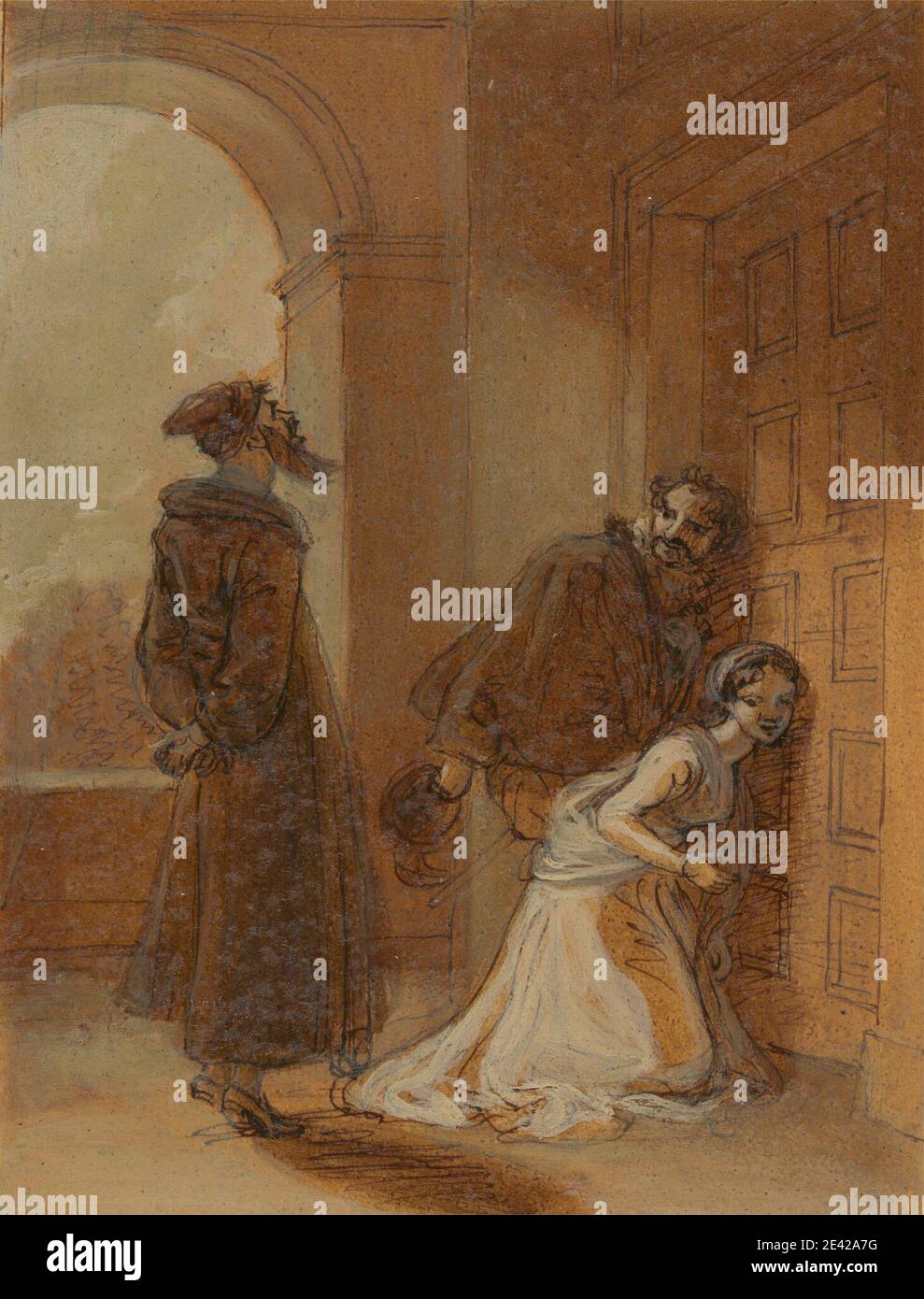 Robert Smirke, 1752–1845, British, Feste, as Sir Topas, addressing ...