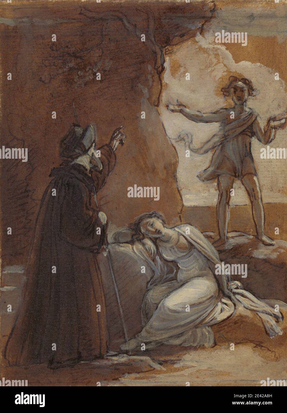 Robert Smirke, 1752â€“1845, British, Prospero and Ariel, 1821. Pen and ...