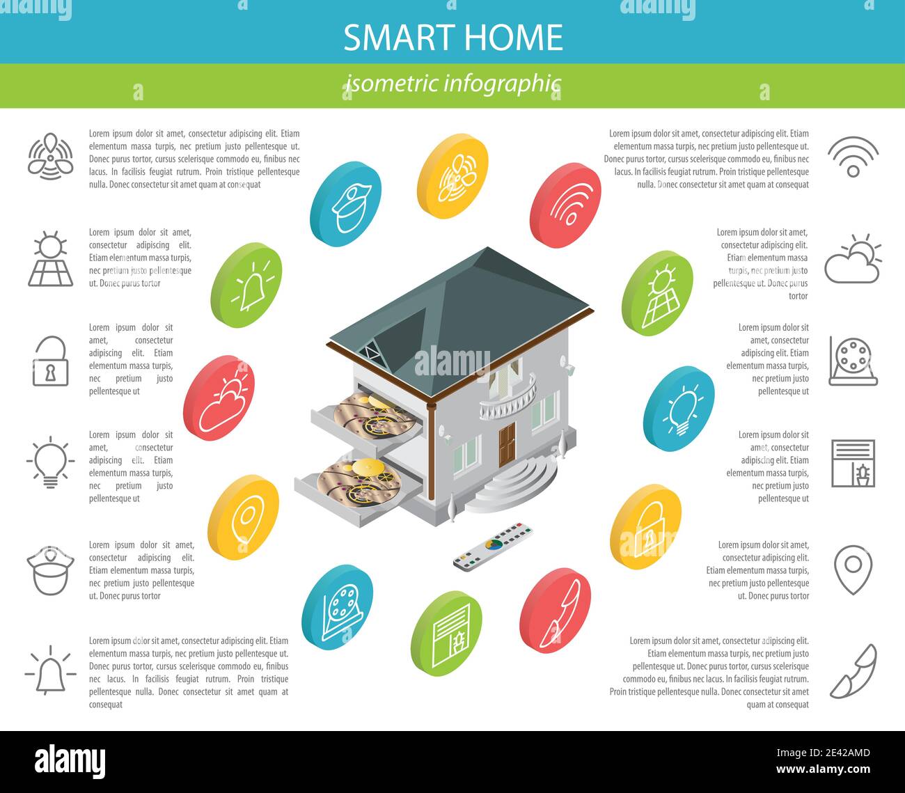 Smart home. Isometric infographic collection. Vector illustration Stock ...