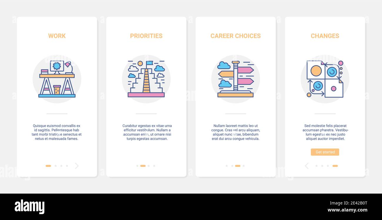 Business management concept vector illustration. UX, UI onboarding ...