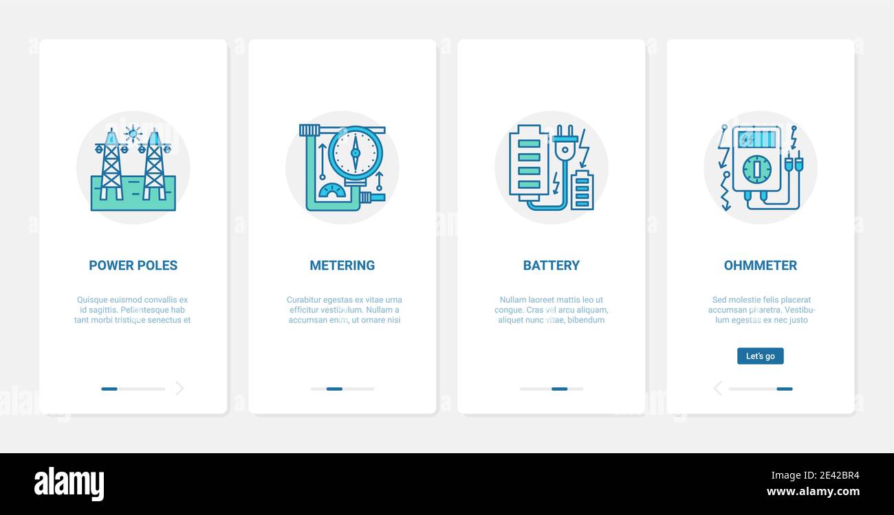 Electricity metering method, technology vector illustration. UX, UI ...