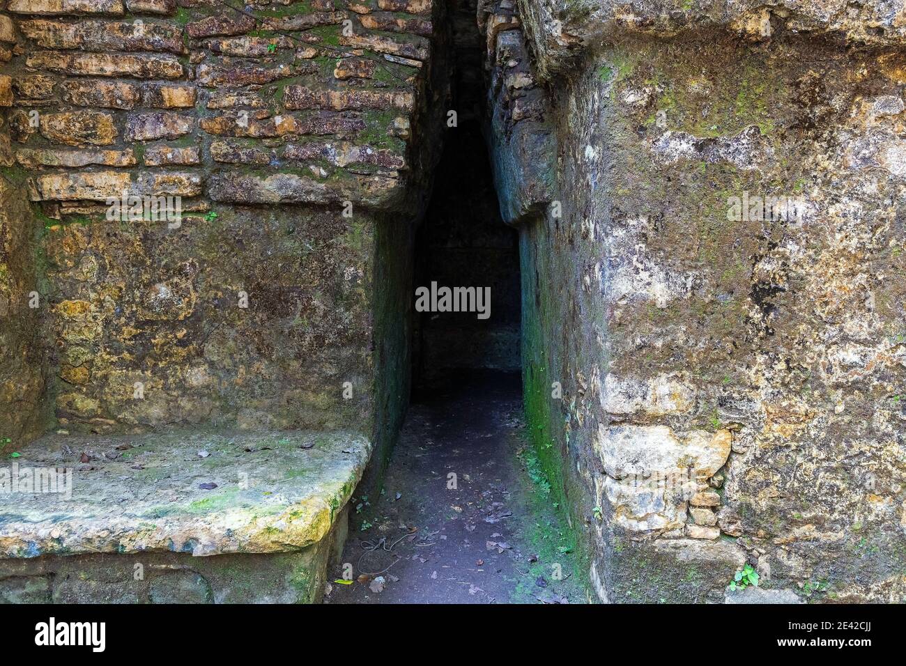 Labyrinth maze entrance in maya ruin of Yaxchilan, Chiapas, Mexico ...