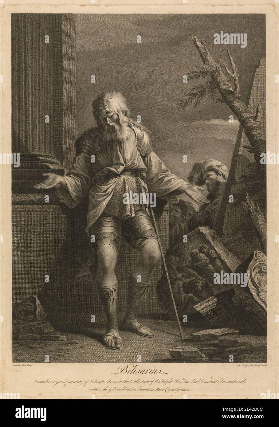 Robert Strange, 1721â€“1792, British, Belisarius. Engraving on laid ...