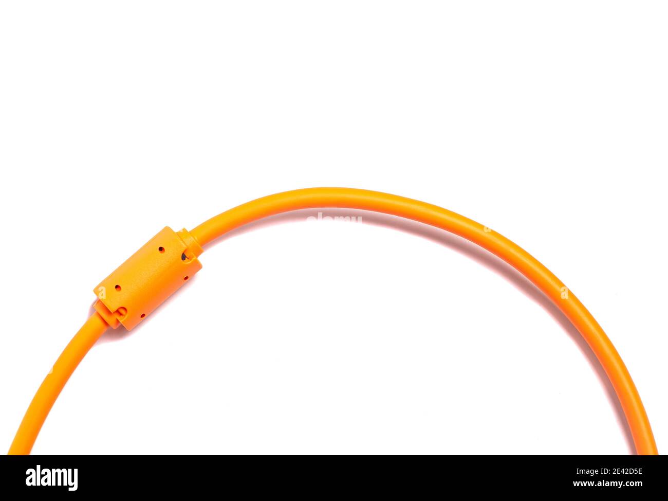 Orange USB cable isolated on white background Stock Photo - Alamy