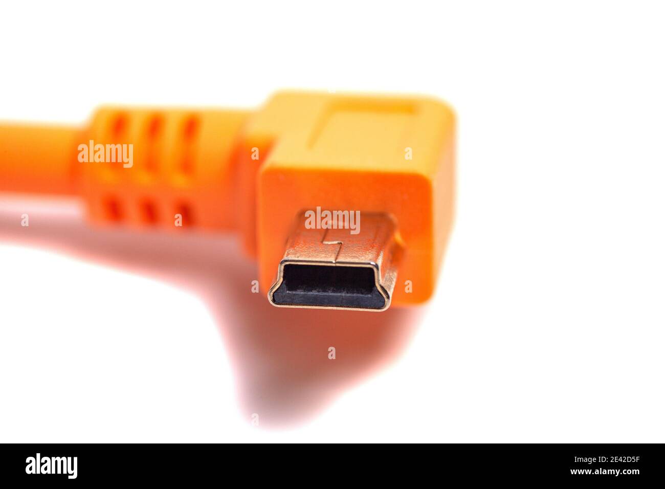 Orange USB cable isolated on white background Stock Photo - Alamy