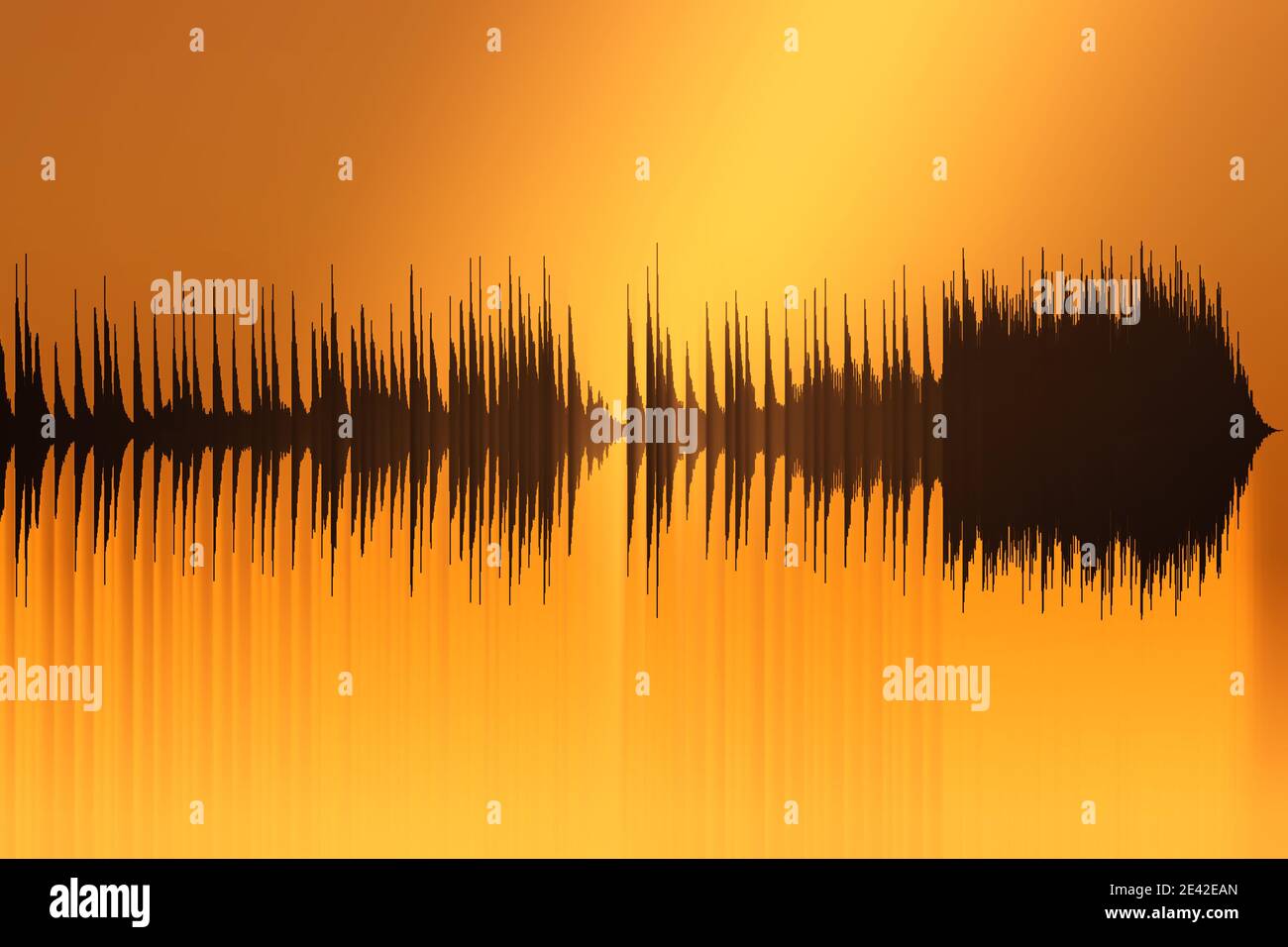 Illustration of moving graphic sounds on an orange background Stock ...