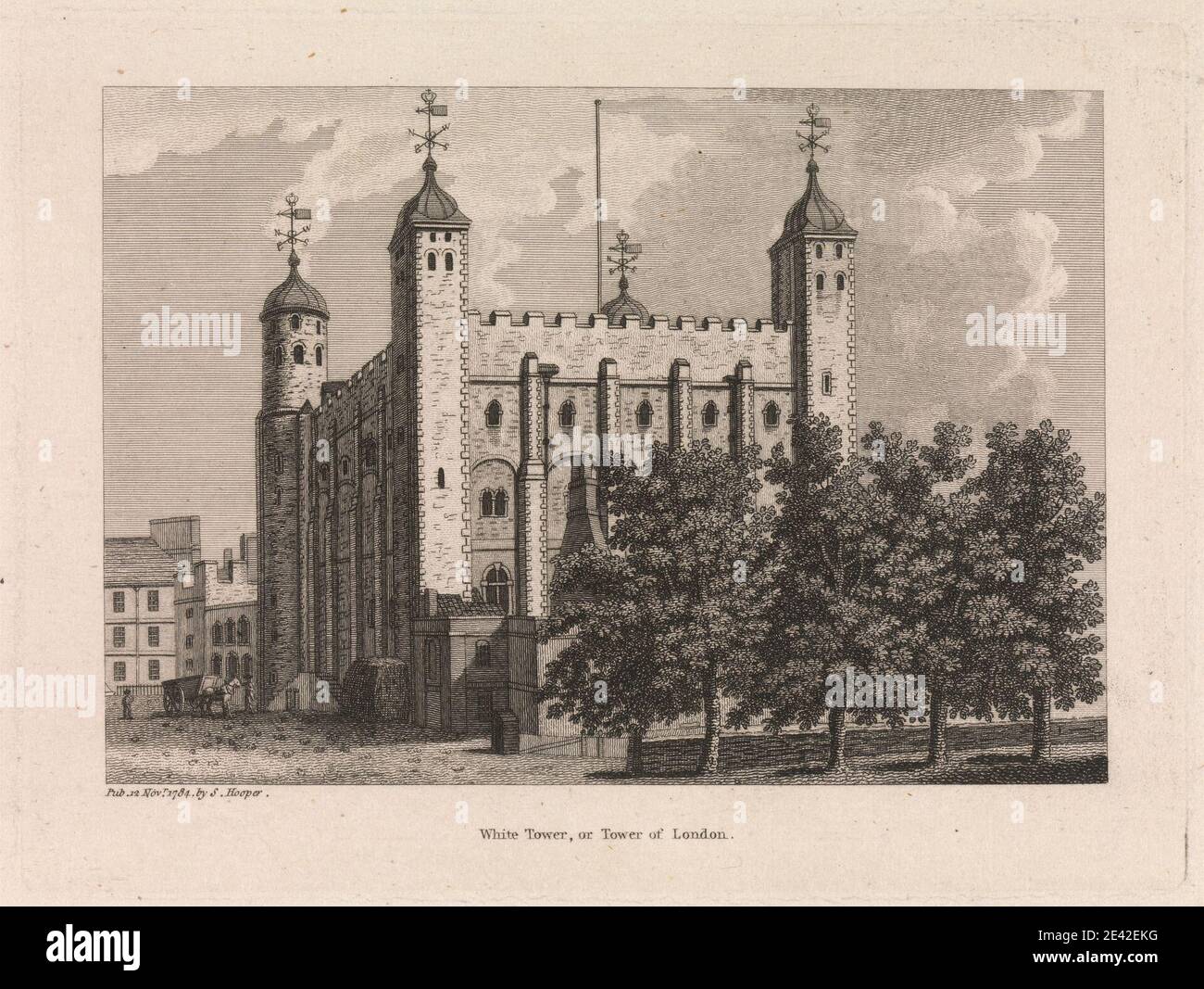 unknown artist, White Tower, or Tower of London, 1784. Engraving Stock ...