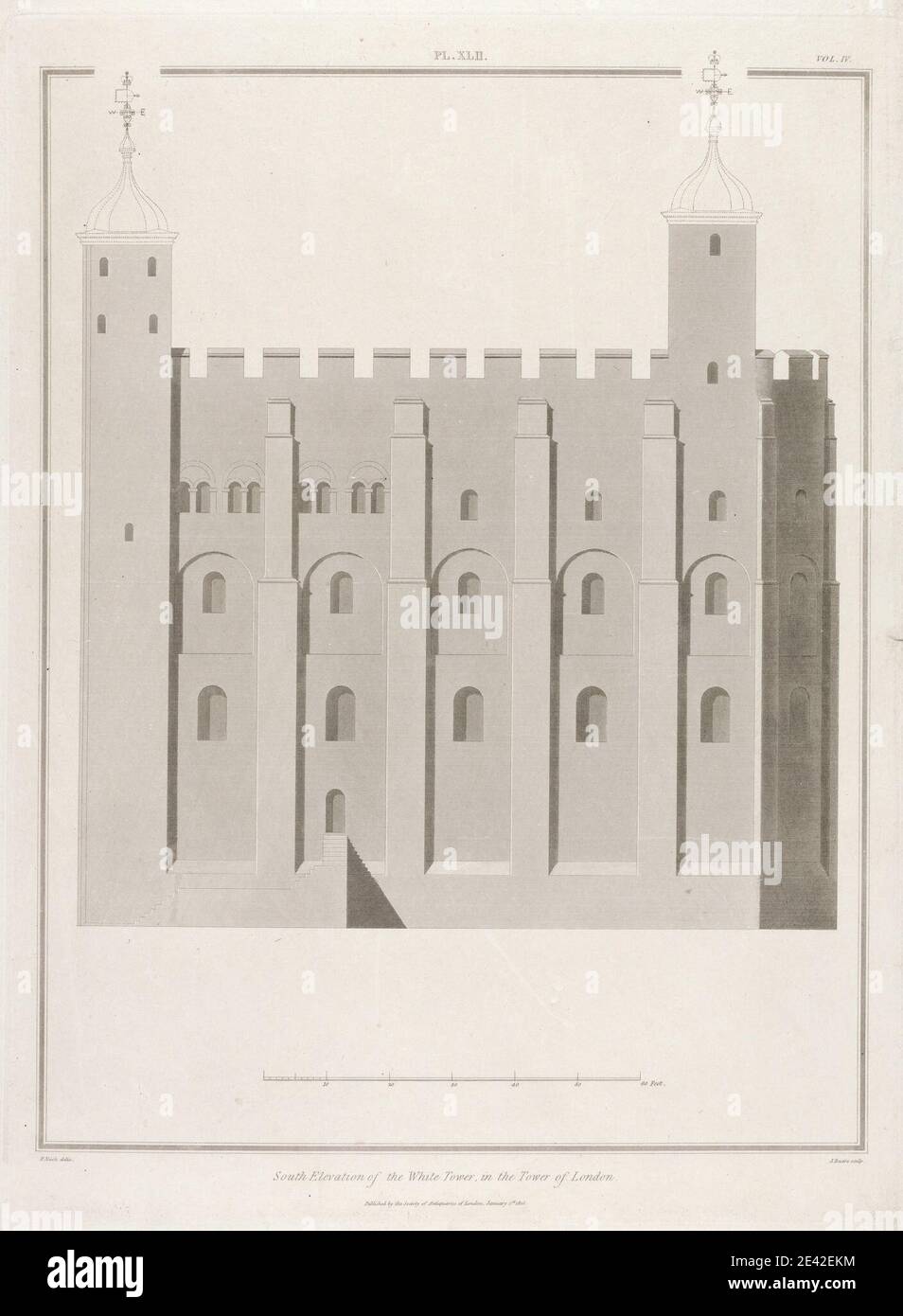 James Basire, 1769â€“1822, British, South Elevation of the White Tower ...