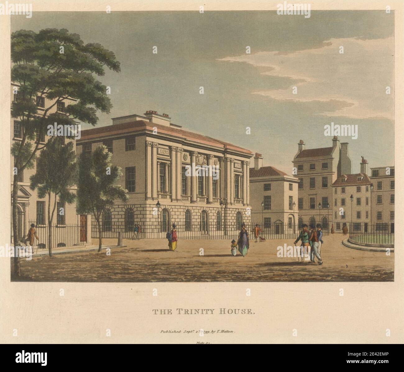 unknown artist, The Trinity House, 1798. Aquatint, hand-colored Stock ...