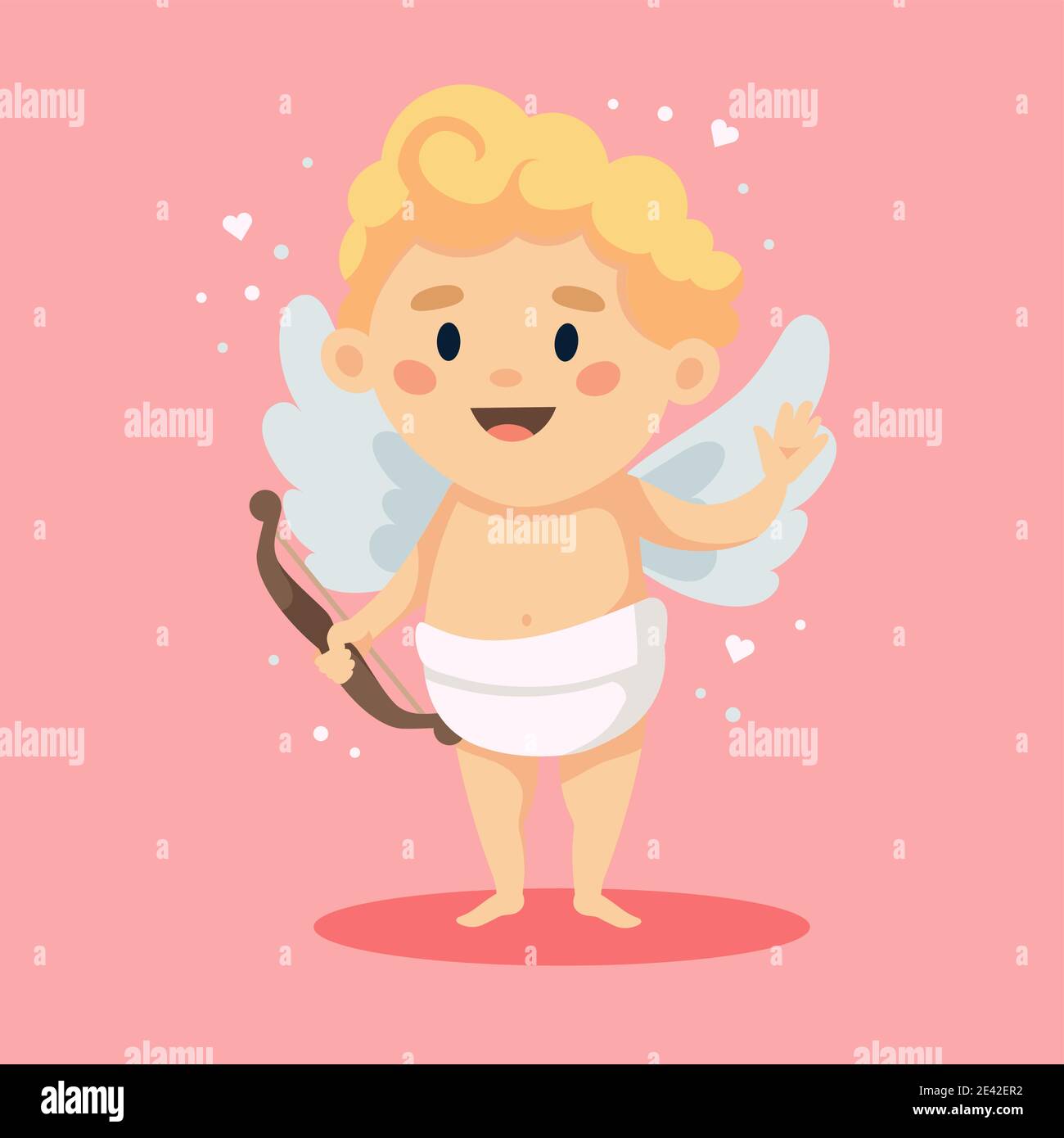 Cute cupid character. Happy Valentine s day vector illustration in ...
