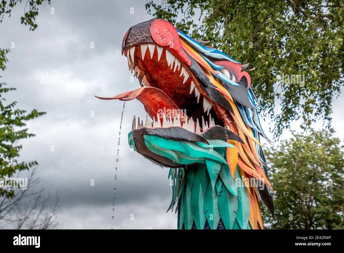 Aalborg, Denmark - 25 Jul 2020: Chinese Dragon face in many colors ...