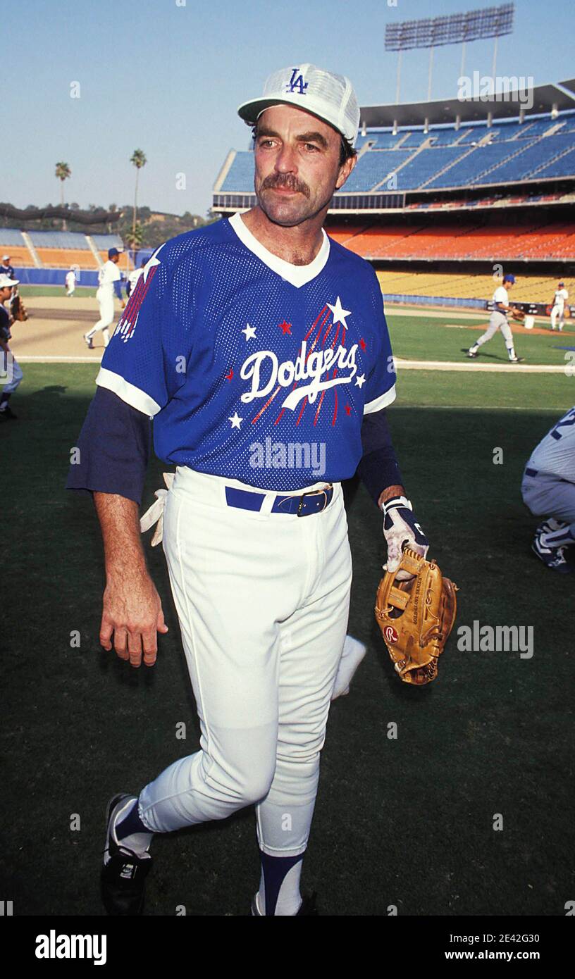 Tom Selleck at the annual LA Dodgers Celebrity Baseball game August ...