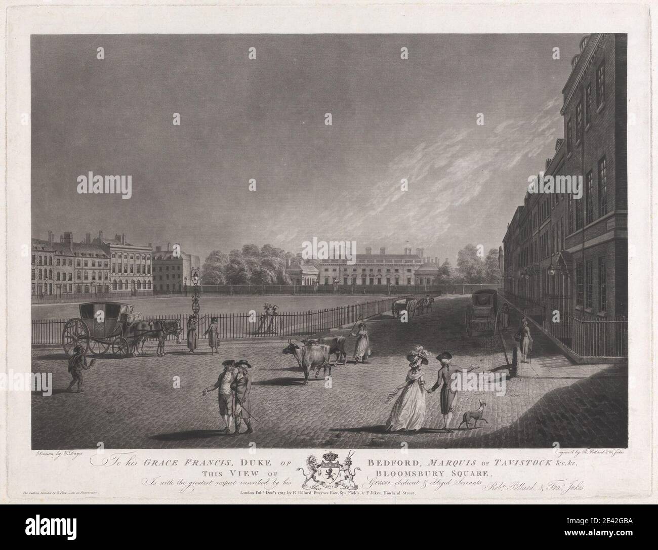Robert Pollard, 1755â€“1838, British, View of London Bloomsbury Square ...