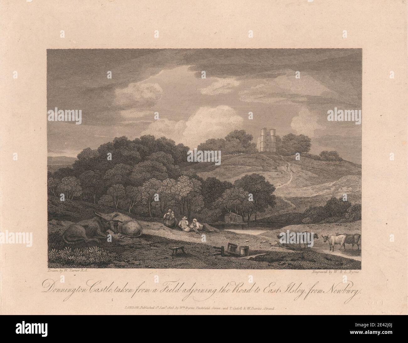 William Byrne, 1743â€“1805, British, Donnington Castle, 1803-1810. Line ...