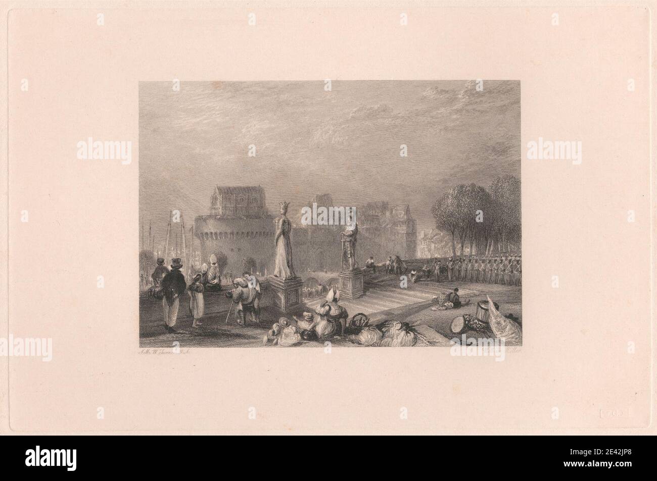 Robert Wallis, 1794â€“1878, British, Chateau de Nantes, 1833. Line ...