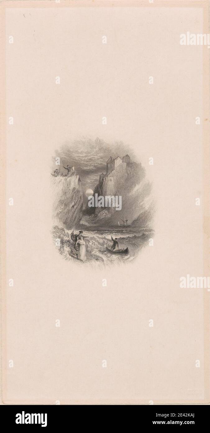 Robert Wallis, 1794â€“1878, British, Lord Ullin's Daughter, 1837. Line ...